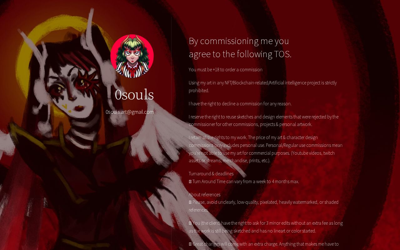 0souls commission TOS